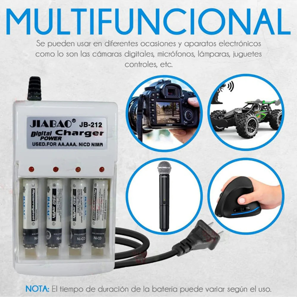 Cargador Pilas Aa Aaa JB212-5 – LA TIENDA DEL MAYOREO, ACCESORIOS TENDENCIAS